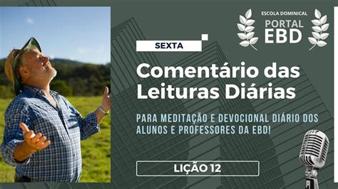 Leitura Diária Sexta 1Co 6 19 20 O corpo do crente é templo do