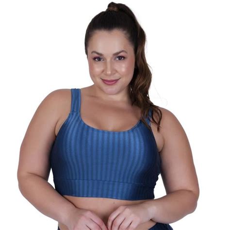 Cropped Plus Size de Academia Fitness 3D Top Bojo Removível