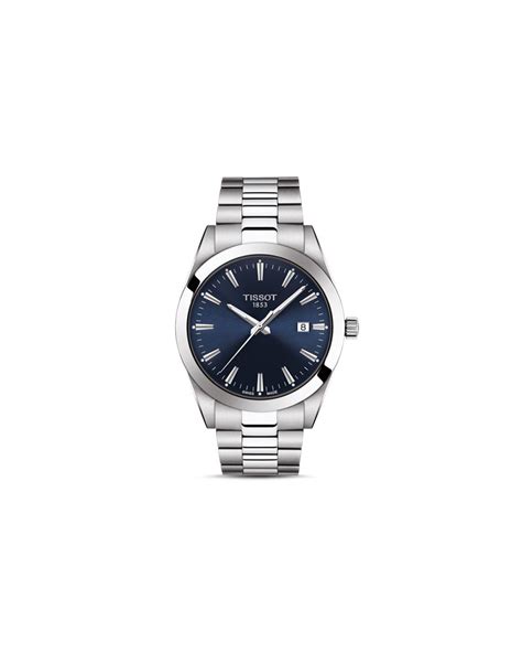 Tissot Gentleman Watch In Blue Silver Metallic For Men Lyst