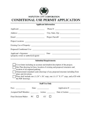 Fillable Online Mapleton CONDITIONAL USE PERMIT APPLICATION Mapleton