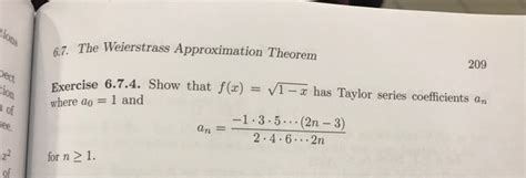 solved 7 the weierstrass approximation theorem 209 cise