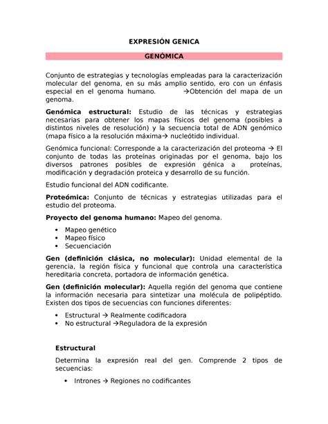 Expresión génica Biología Molecular EXPRESIÓN GENICA GENÓMICA