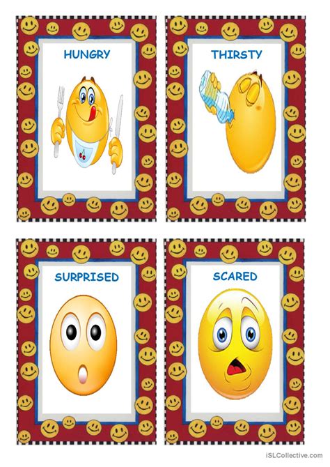 FEELINGS AND EMOTIONS pictionary pi Français FLE fiches pedagogiques