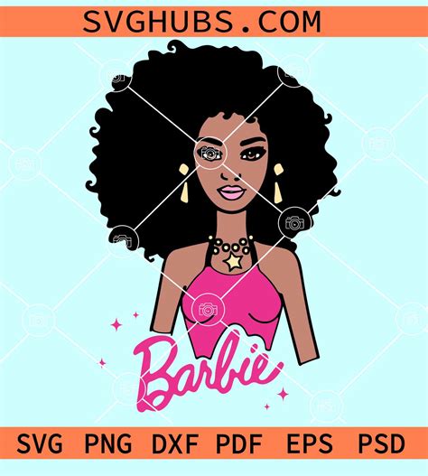 Black Doll Barbie Svg Afro Barbie Girl Svg Black Doll Curly Afro Svg