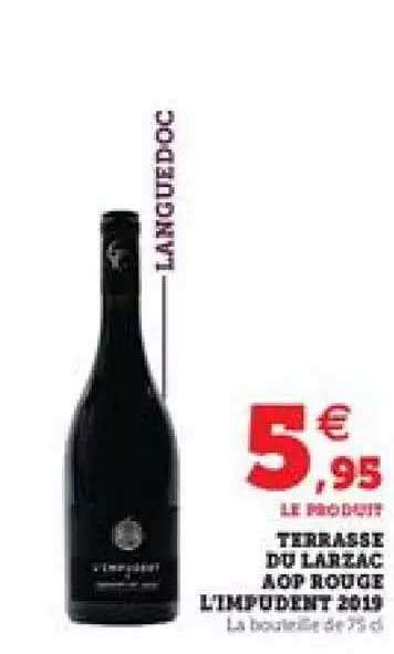Promo Terrasse Du Larzac Aop Rouge L Impudent 2019 Chez Super U