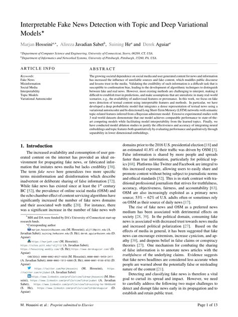 Pdf Interpretable Fake News Detection With Topic And Deep Variational