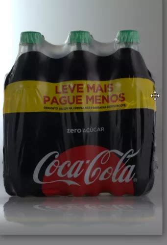 Pack Refrigerante Zero Açúcar Coca Cola Garrafa 6 Unidades 600ml Cada