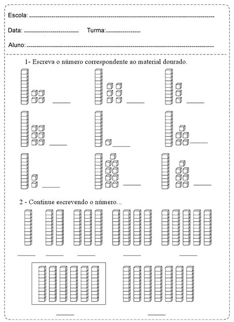 Atividades de Matemática dezena e unidade para imprimir 1º ano