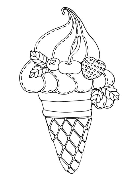 Kleurplaten Kawaii Ijsje Malvorlage Eiscreme Kostenlose Ausmalbilder