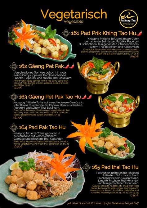 Speisekarte Rabiang Thai Restaurant München