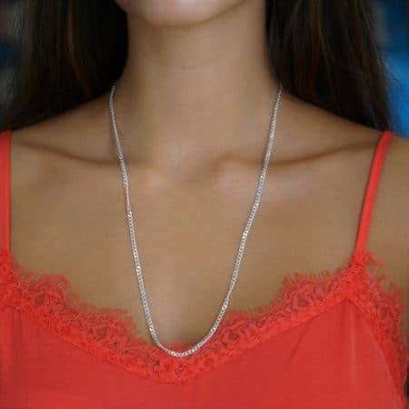 Cadena De Plata GRUM BARBADA De 60 Cm De Largo Fabricada En Plata