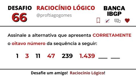 Sequências Lógicas Nº 66 Sequência Numérica Banca IBGP