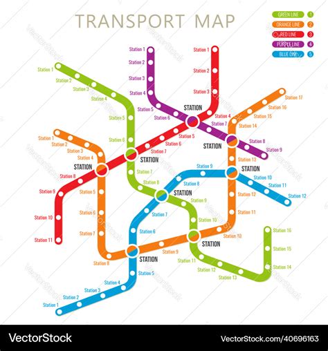 U Bahn U Bahn Oder U Bahn Transportsystem Karte Vektorbild