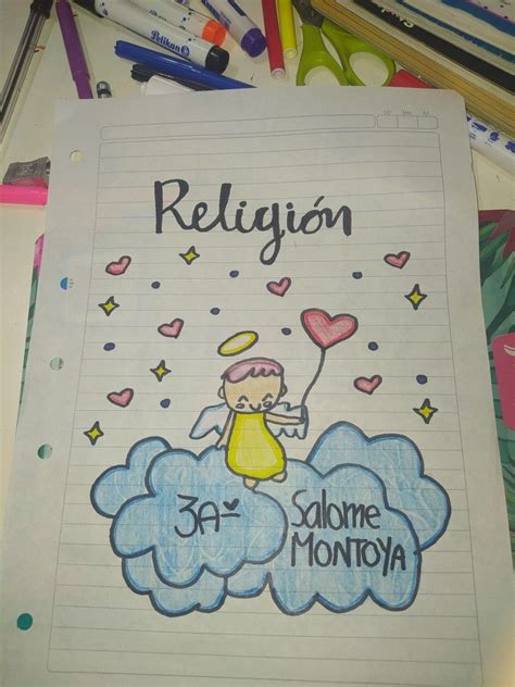 PORTADA CUADERNO RELIGIÓN Manualidades escolares Portadas de