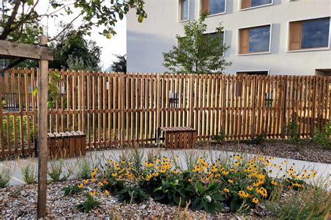 Clôture bois claire voie vertical Suresnes Moduland