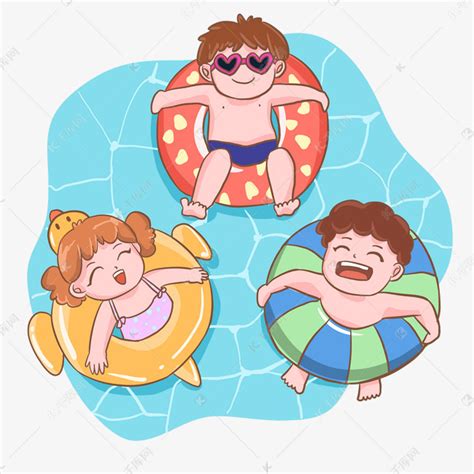 一群游泳的小孩夏天素材图片免费下载 千库网