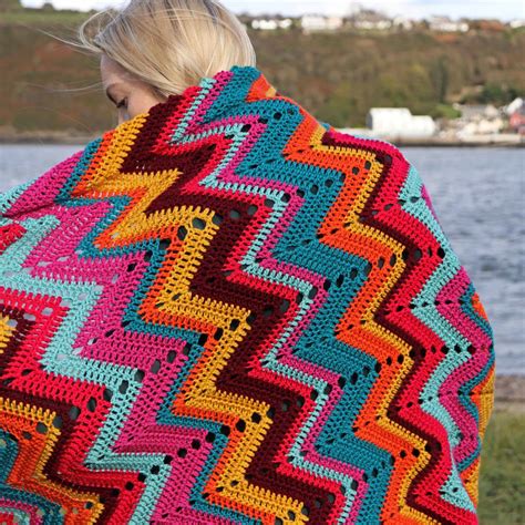 Crochet Chevron Retro Blanket Pattern Annie Design Crochet