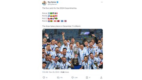 Copa America 2024 Pots Are Shown Off Before The Draw