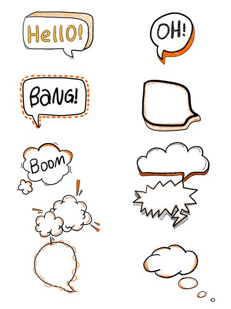 Creative Hand Drawn Comic Style Dialog Box Dialog Box Hand Draw Hand