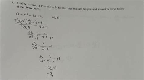 solved 4 find equations in y mx b for the lines that are