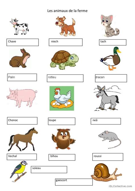 Les animaux de la ferme Français FLE fiches pedagogiques pdf doc