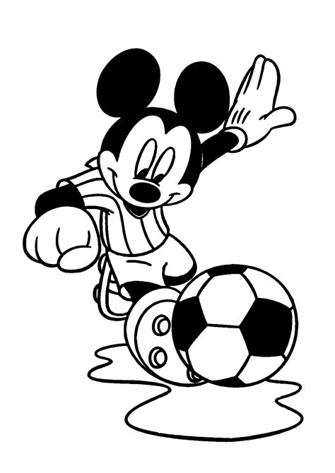 Mickey Jogando Futebol Para Colorir Imprimir Desenhos