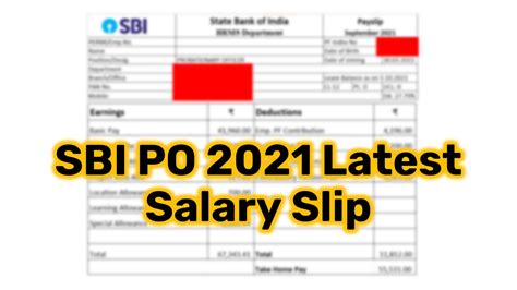 SBI PO 2021 LATEST SALARY SLIP SEP 2021 IN HAND SALARY PERKS