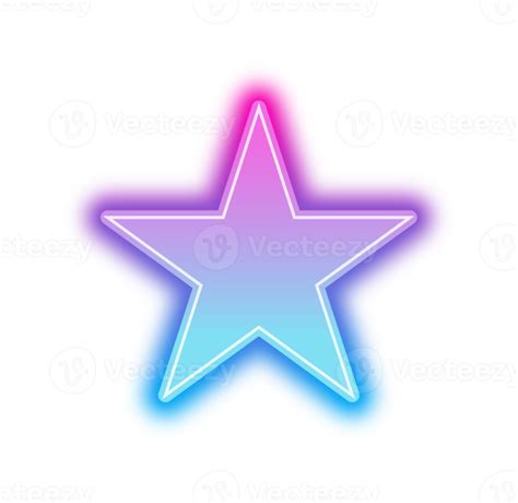 Neon Stars Glowing In Blue And Pink Light Png