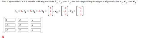 solved find a symmetric 3 × 3 matrix with eigenvalues λ1 λ2 and λ3 and corresponding