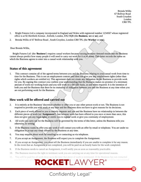 Zero Hour Contract Template Pdf Doc Template Pdffiller Off