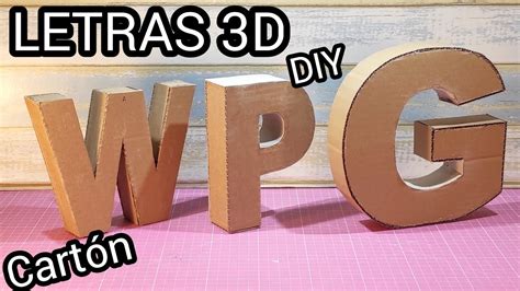 CÓMO HACER LETRAS 3D CON CARTÓN DIY YouTube