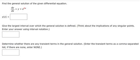 answered find the general solution of the given… bartleby