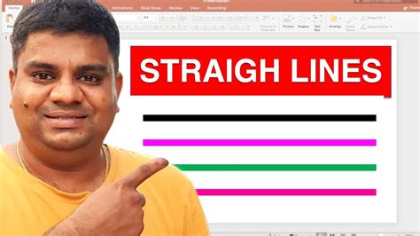 How To Draw A Straight Line In Ppt Powerpoint Youtube