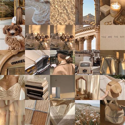 90 Neutral Beige Aesthetic Photo Wall Collage Kit Boujee Etsy
