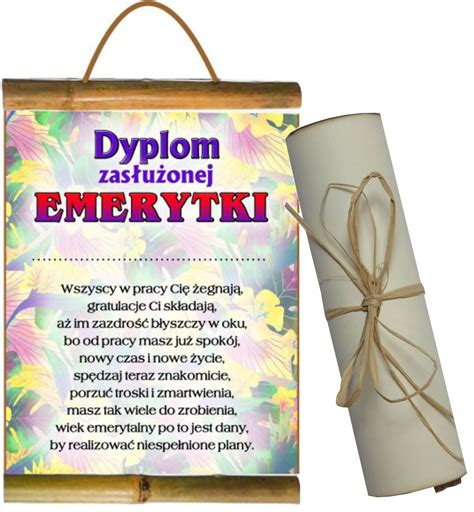 DYPLOM prezent NA EMERYTURĘ dla emeryta EMERYTURA 6959464009 Allegro pl