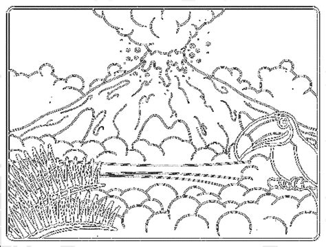 Printable Coloring Volcano Colouring Page Clip Art Library