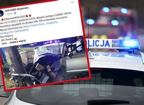 Młody mężczyzna nie żyje Tragiczny wypadek w Wielkopolsce
