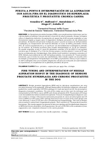 Top PDF Comparación entre la punción aspiración con aguja fina PAAF y