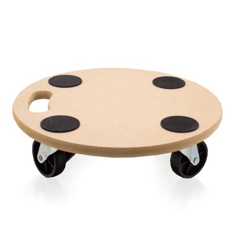 WÓZEK TRANSPORTOWY DO 200KG OKRĄGŁA PŁYTA MDF 38CM NA KOŁKACH DO