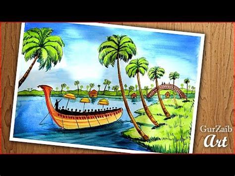 How To Draw Happy Onam Scene Drawing An Indian Festival Scenery