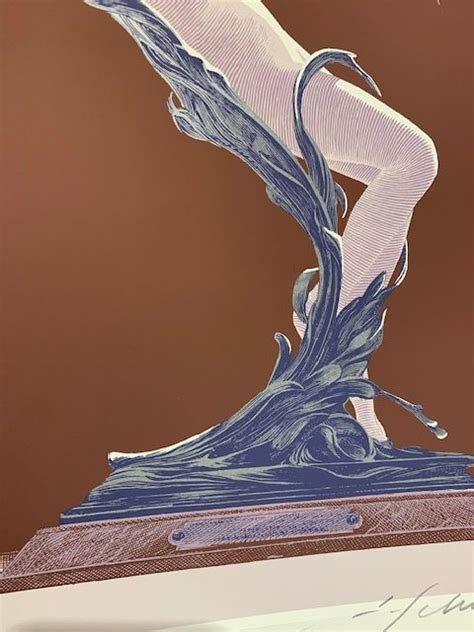 Sérigraphie La lampe aux Nymphes Variante Argentée Signée et