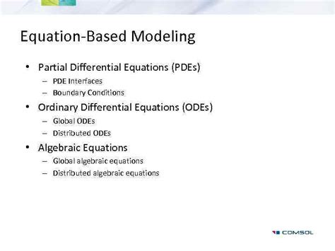 equation based modeling copyright 2013 comsol comsol multiphysics