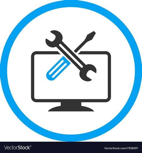 Computer Tools Rounded Icon Royalty Free Vector Image