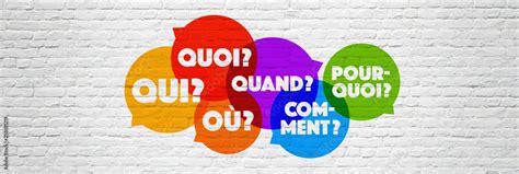 Bulles quoi qui où quand comment pourquoi Stock Foto Adobe Stock