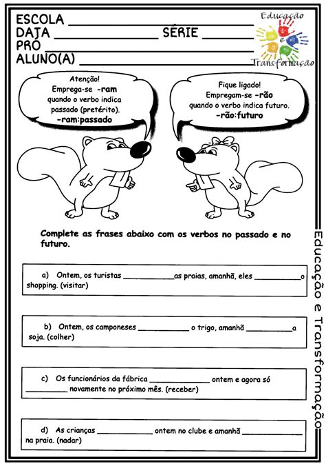 Passado Presente E Futuro Atividades BRAINCP