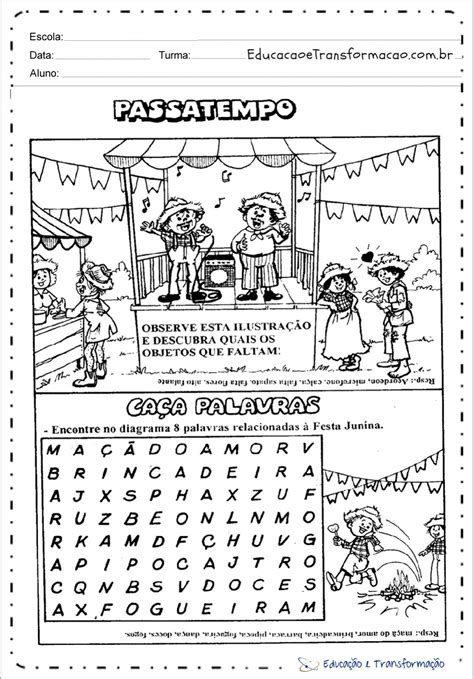 Atividades Festa Junina SÓ ESCOLA