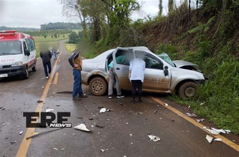 Colisão frontal deixa uma vítima fatal na ERS 477 no trevo de acesso a
