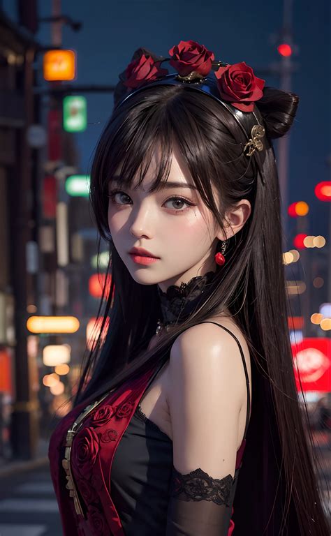 1girl Tokyo Street Night Cit SeaArt AI