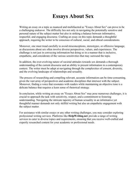 essays about sex pdf