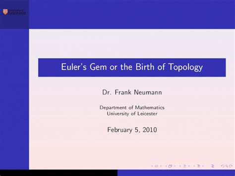 pdf euler s gem or the birth of topology tilings · euler s formula theorem euler s formula